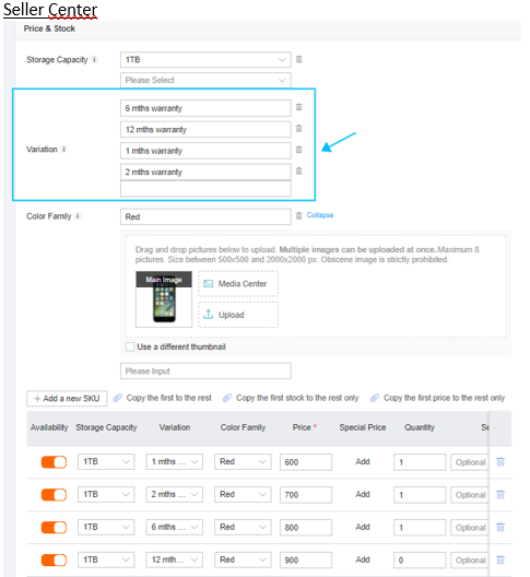 How can I add product variations?| Lazada Seller Center
