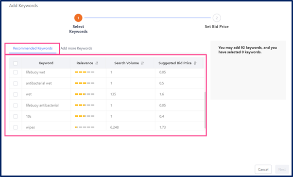 Sponsored Discovery - Standard Keyword Selection & Keyword ...