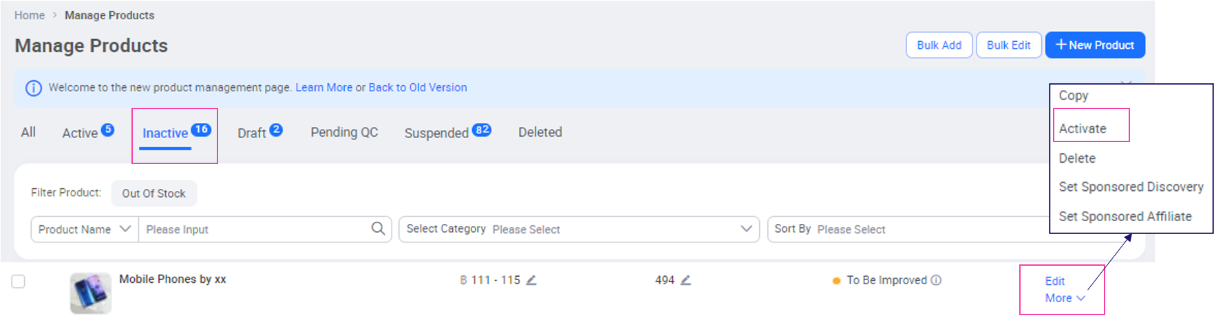 How do I delete or deactivate a product/SKU? | Lazada Seller Center