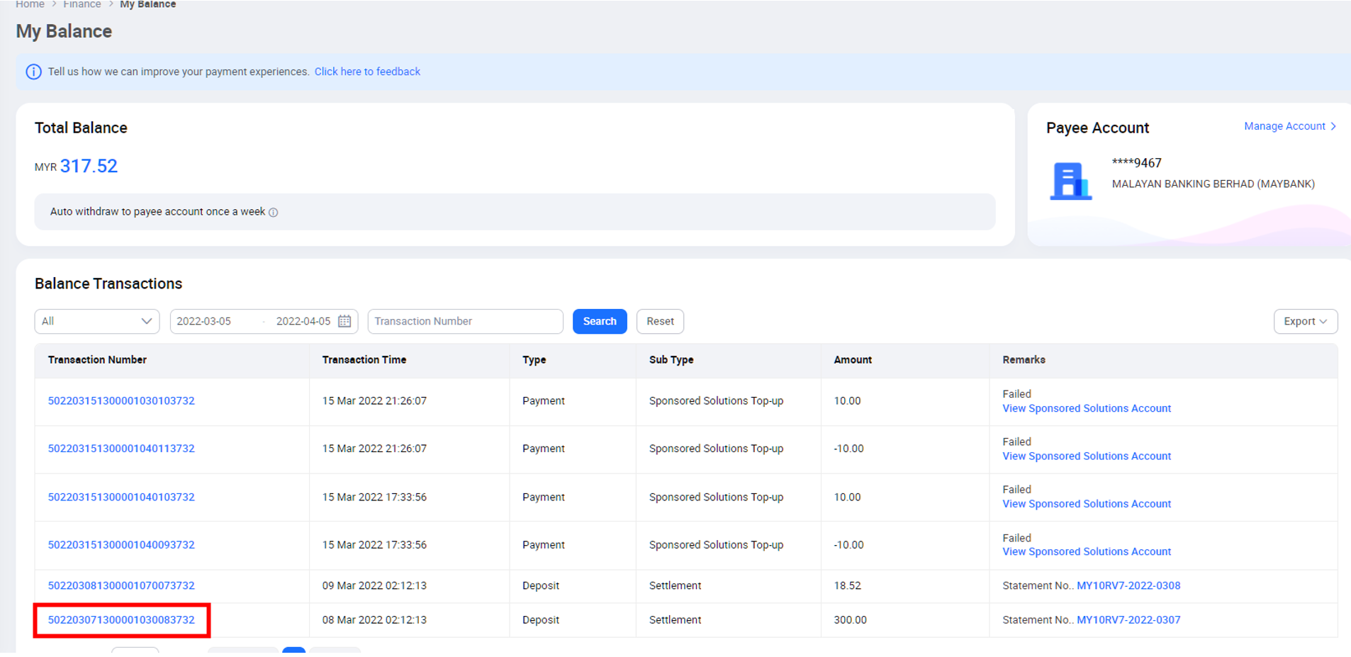 "My Balance" Page Frequently Asked Questions (FAQ)| Lazada Seller Center