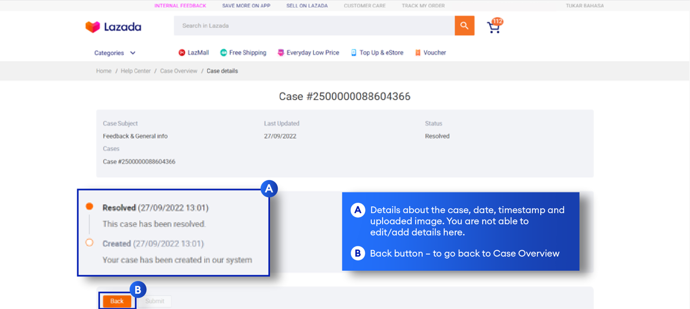 My Case Overview | Lazada