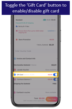 Lazada Gift Card FAQs | Lazada