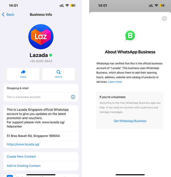 Identify Correct Lazada Official WhatsApp Account to avoid scam/fraud ...