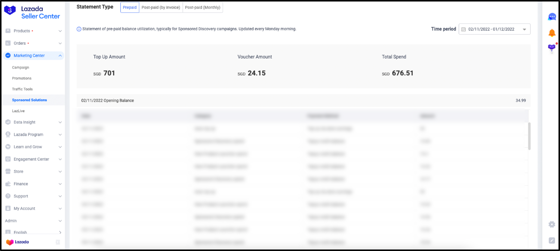 What can I expect from the new account statement for my pre-paid ...